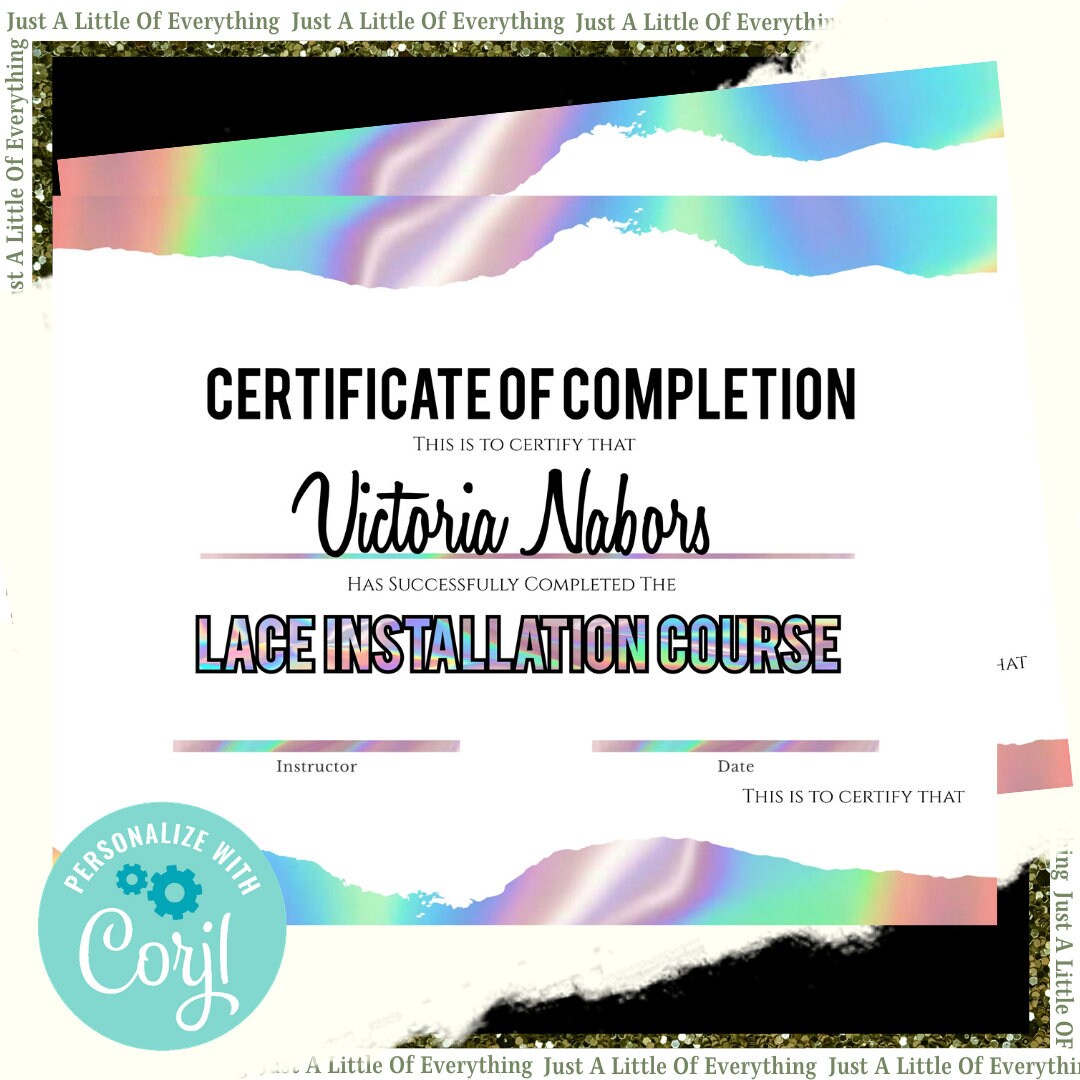 Certificate Template Lash Certificate Lace Certification Certification ...