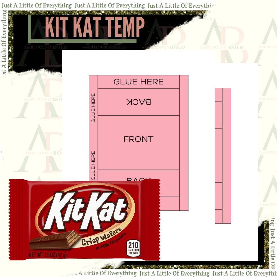 KitKat Wrapper Template Kitkat Wrapper KitKat Template Etsy