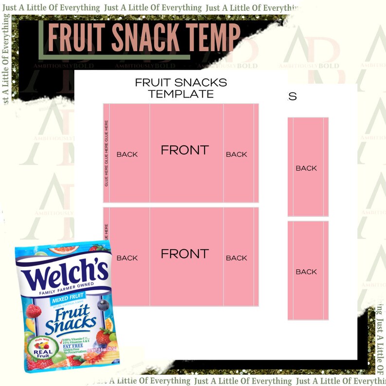 Fruit Snacks Template Diy Fruit Snacks Png Party Favors Etsy Canada