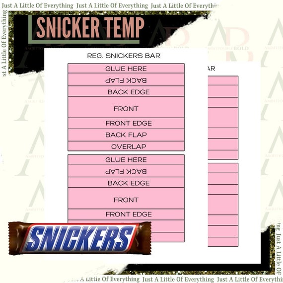 Snickers Wrapper Template Snickers Template Snicker Wrapper | Etsy UK