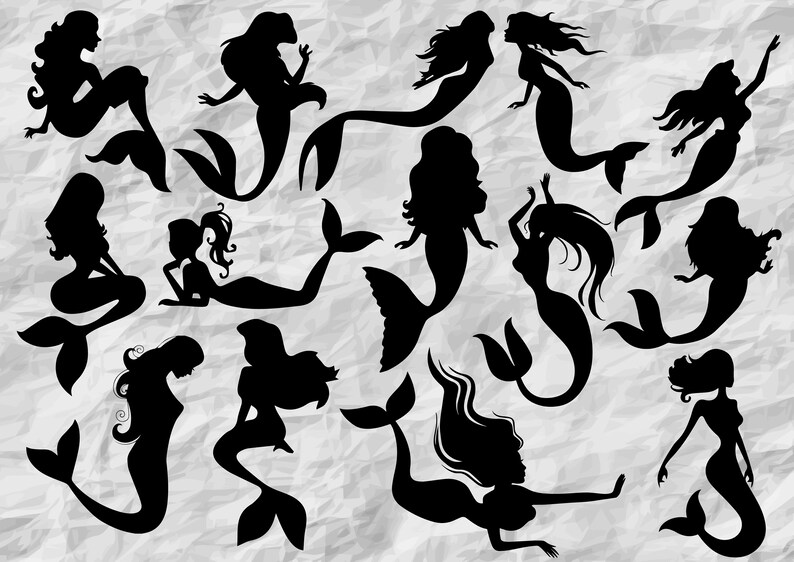 14 Mermaids SVG Cut Filesinstant Download Mermaids - Etsy