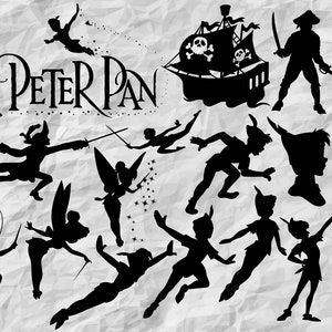 18 Peter Pan Svg Cut File Vector Silhouettes Printable - Etsy