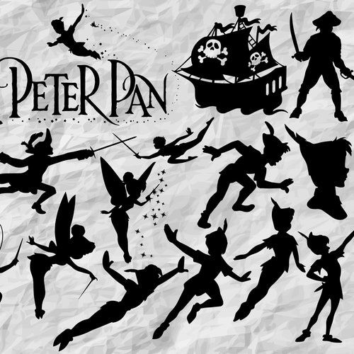 18 Peter Pan Svg Cut File Vector Silhouettes Printable - Etsy