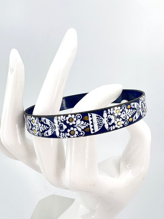vintage enamel bangle - Gem