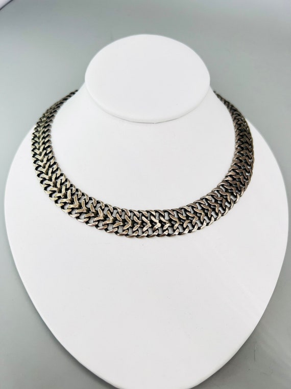 1940s Mexico Silver Necklace - Gem