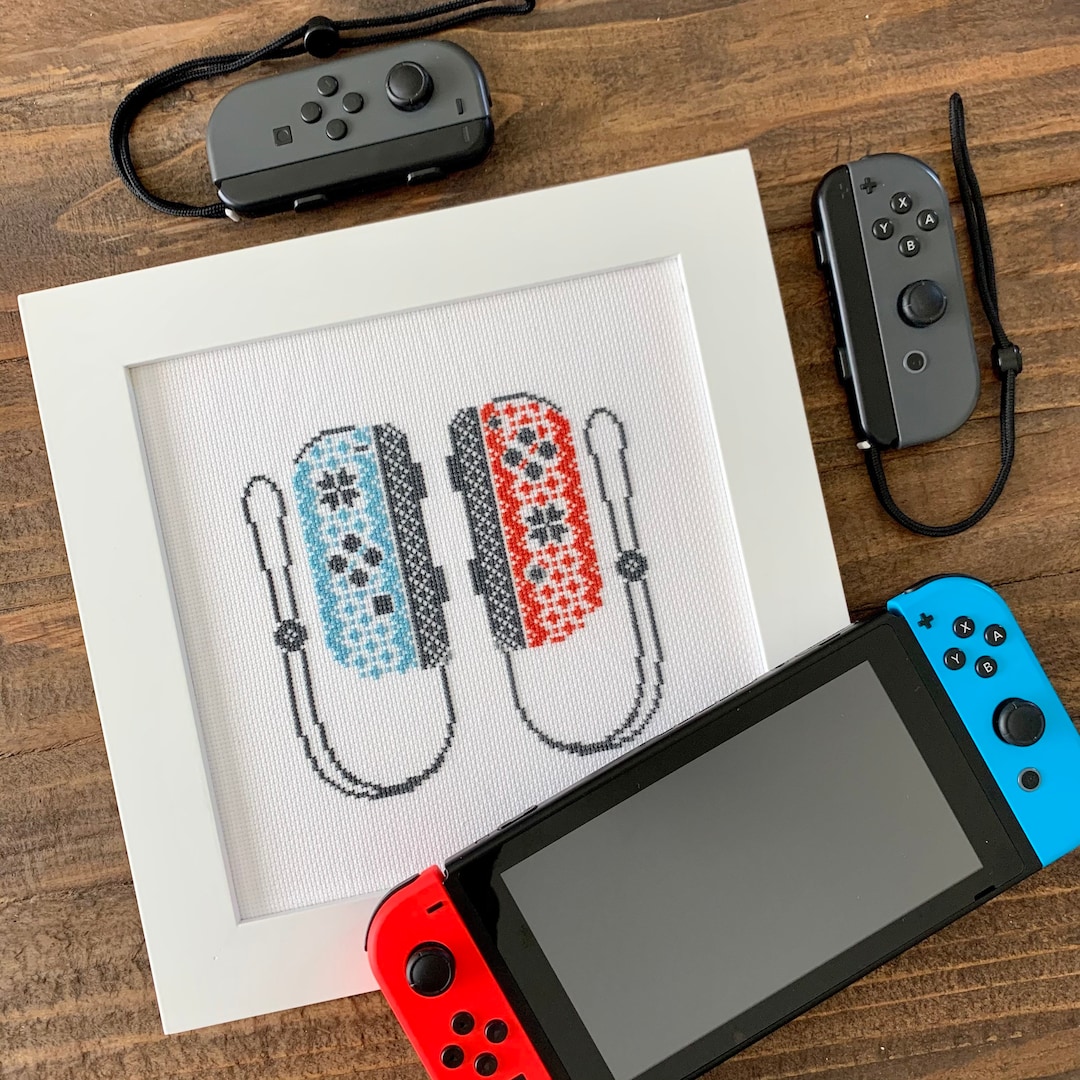 Switch Controller Cross Stitch Pattern, Modern Nordic Pattern, Instant ...