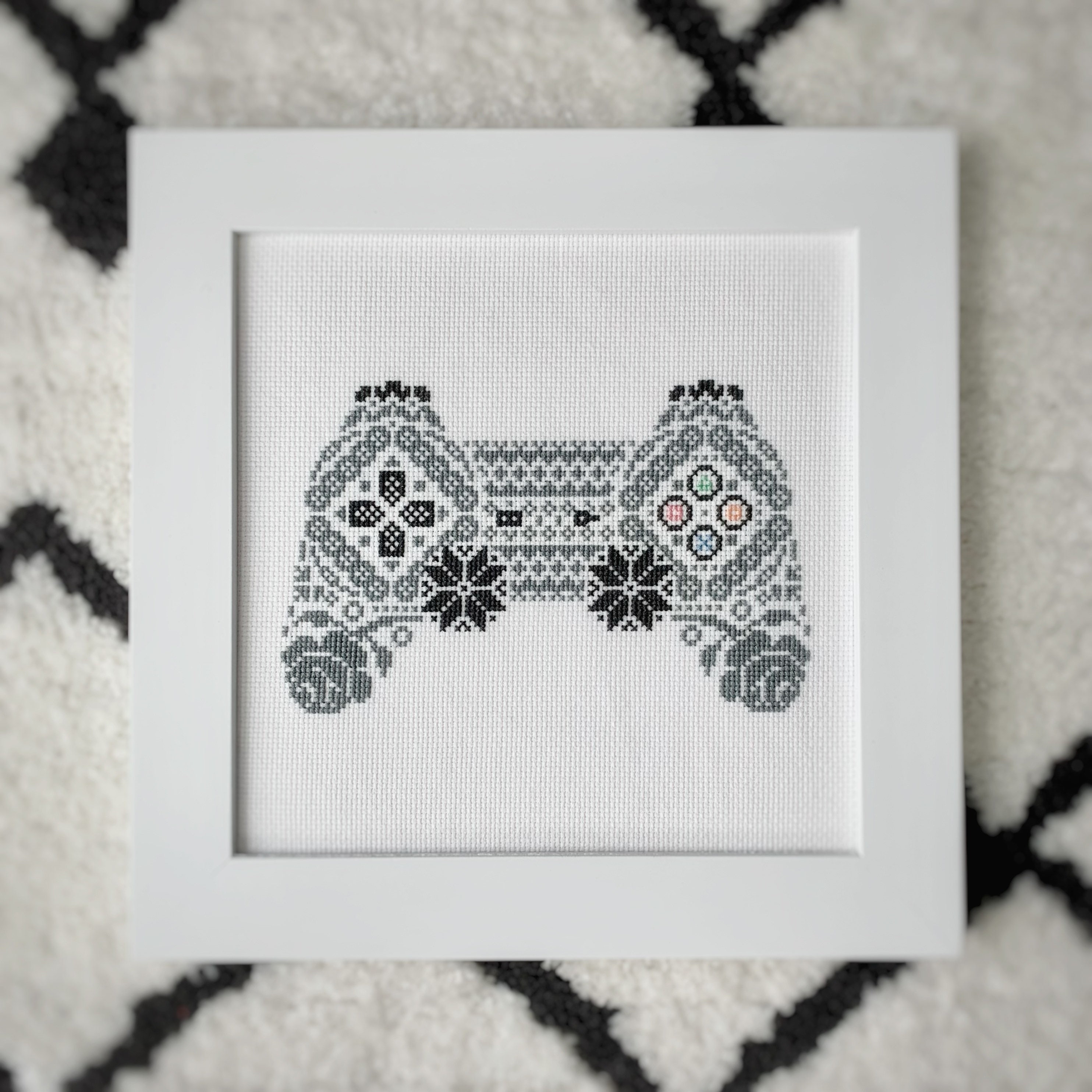 Modern Nordic Retro Console Controller Cross Stitch Pattern, Instant ...