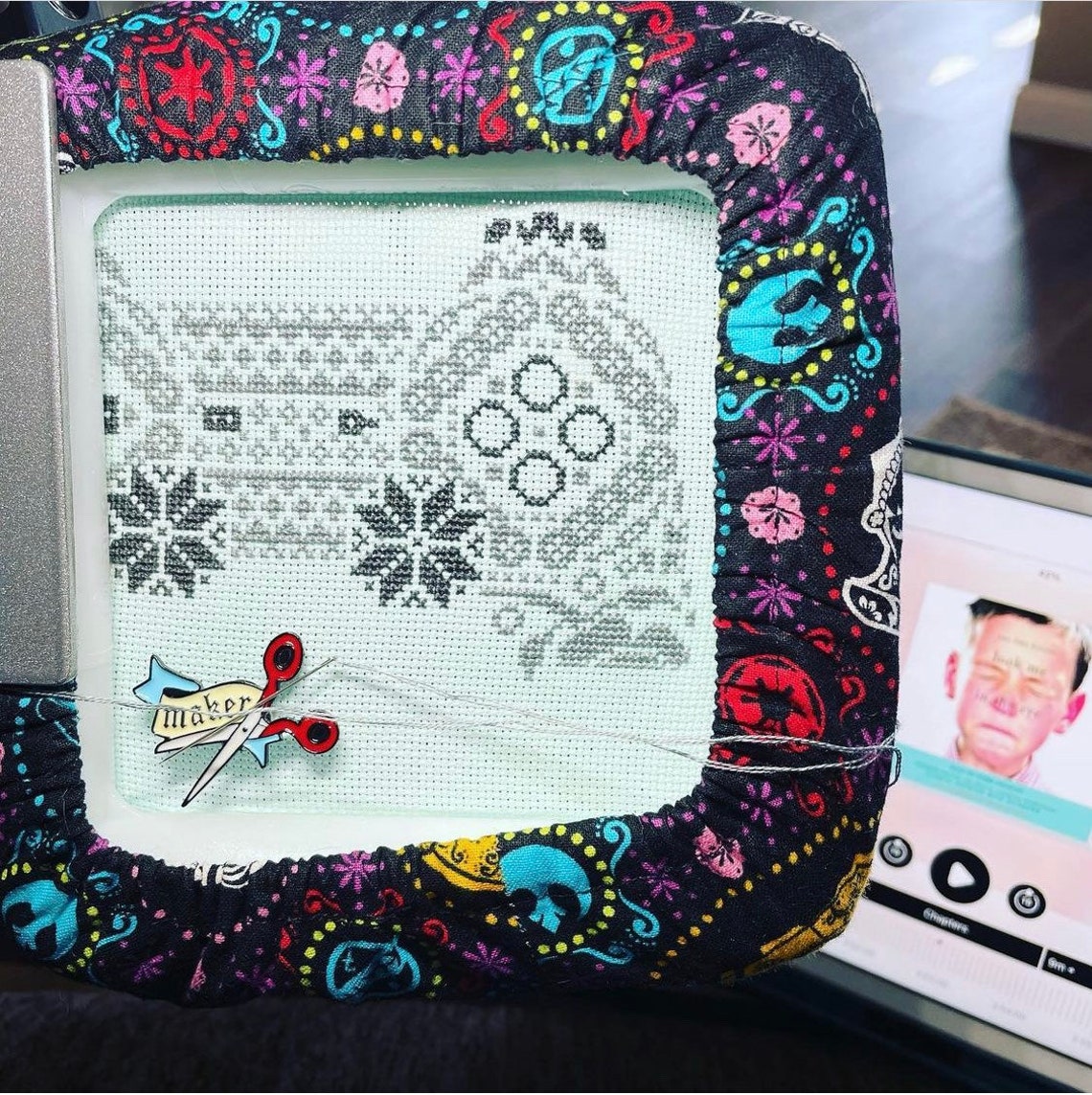 Modern Nordic Retro Console Controller Cross Stitch Pattern - Etsy