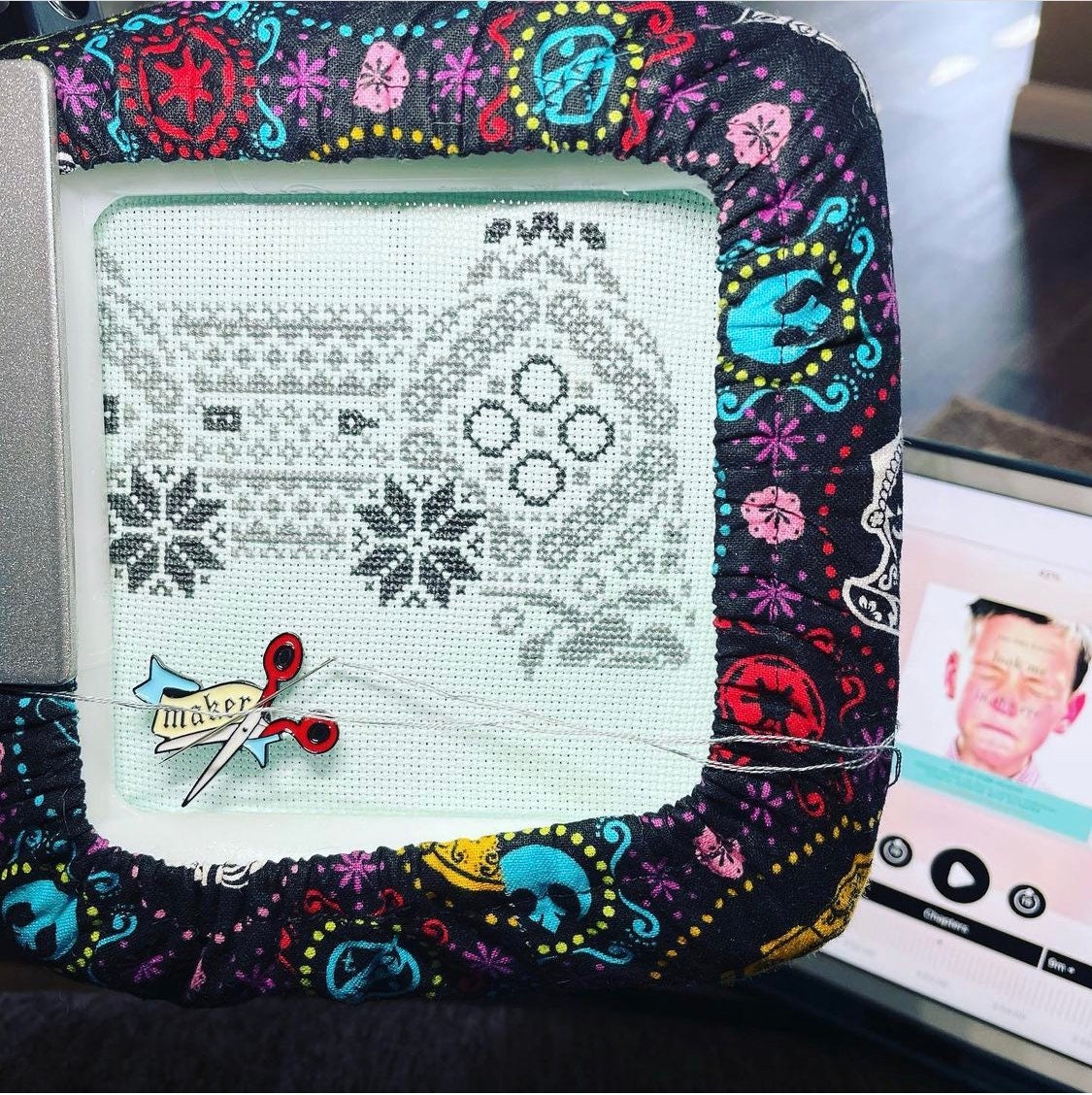 Modern Nordic Retro Console Controller Cross Stitch Pattern, Instant ...