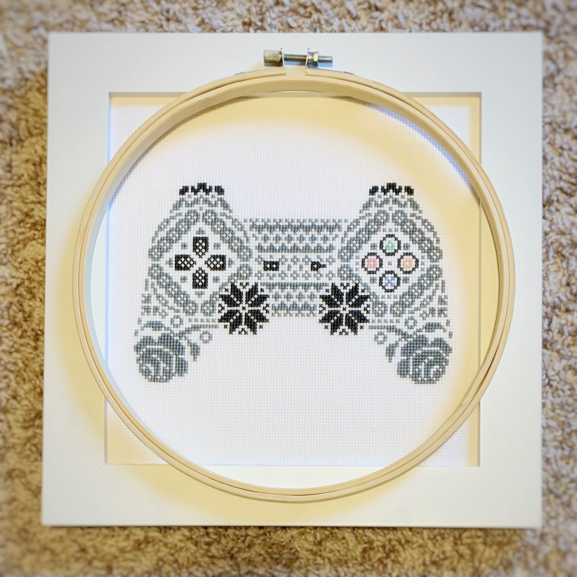 Modern Nordic Retro Console Controller Cross Stitch Pattern | Etsy