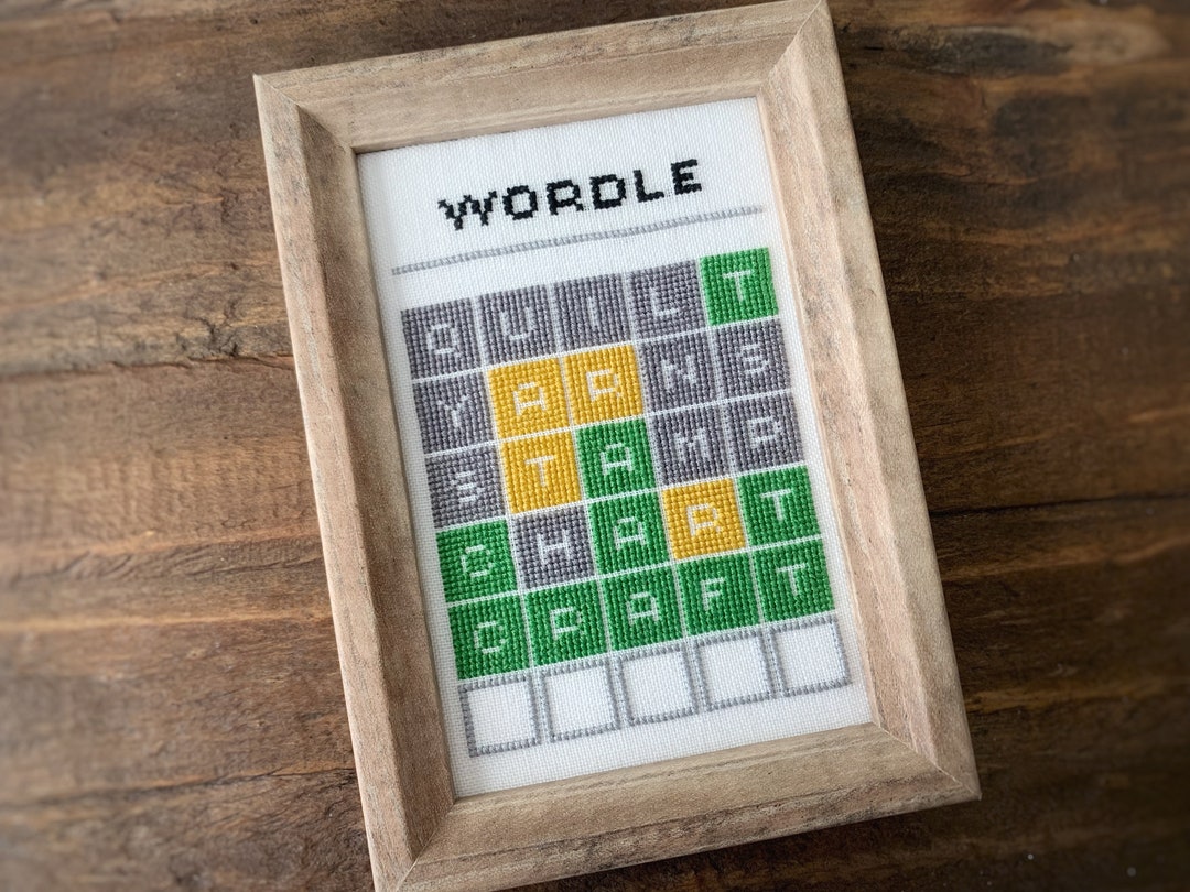 DIY Wordle Puzzle Cross Stitch Modern Pattern, Floss Craft, Instant ...