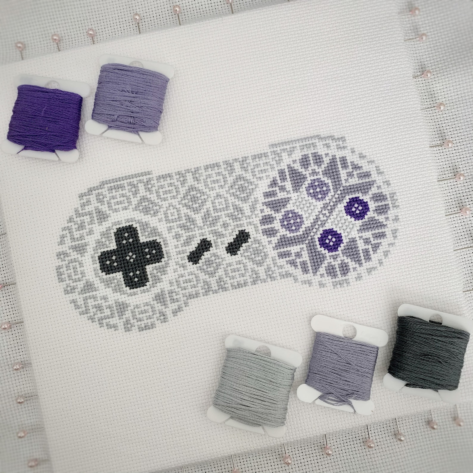 Modern Nordic Retro Console Controller Cross Stitch Pattern, Instant ...