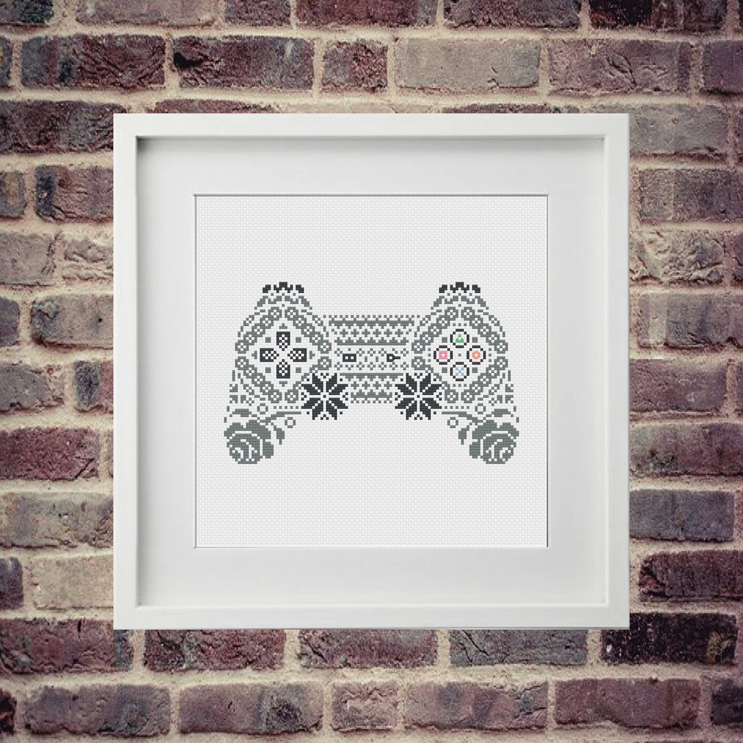 Modern Nordic Retro Console Controller Cross Stitch Pattern, Instant ...
