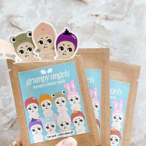 Grumpy Angels - Mystery Sticker Pack (set of 3 Waterproof Stickers) - Etsy