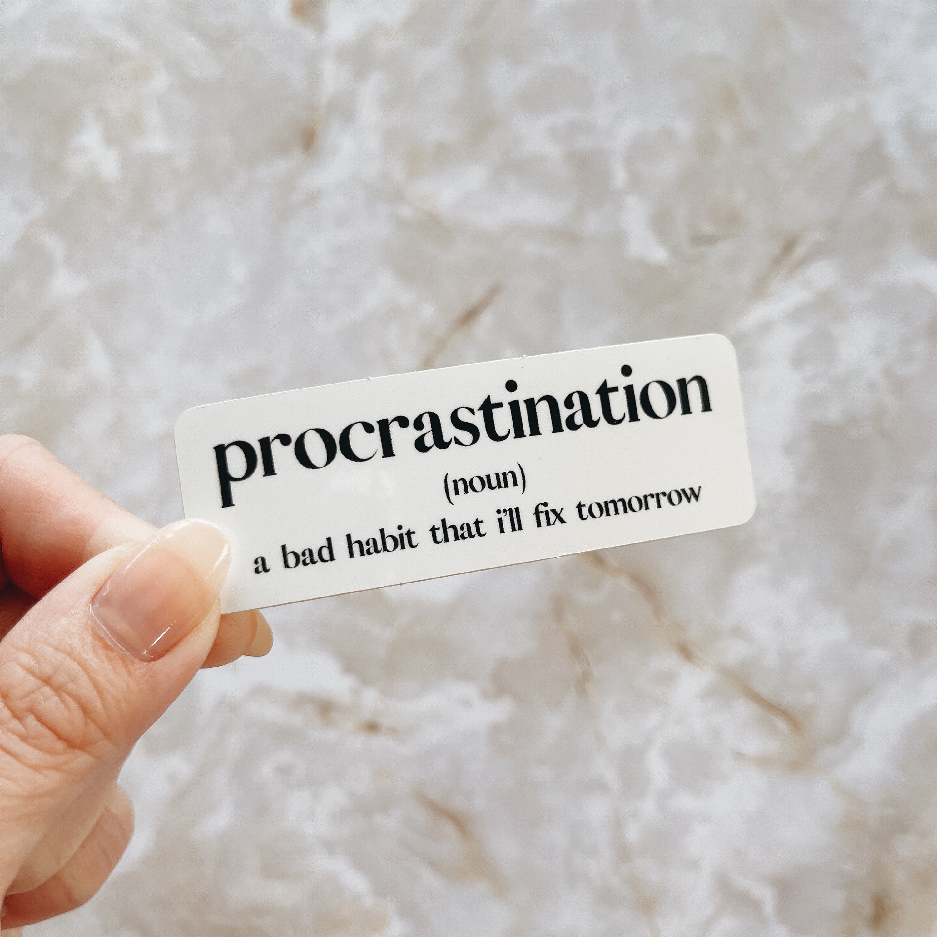 Procrastination Definition Text Glossy WEATHERPROOF Sticker | Etsy