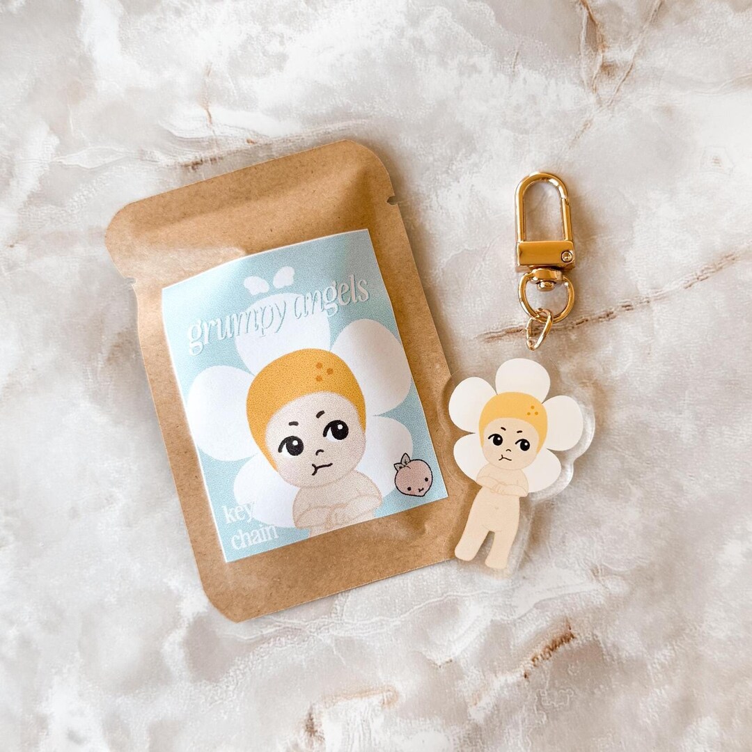 Grumpy Angels Daisy Flower Boy Acrylic Keychain - Etsy
