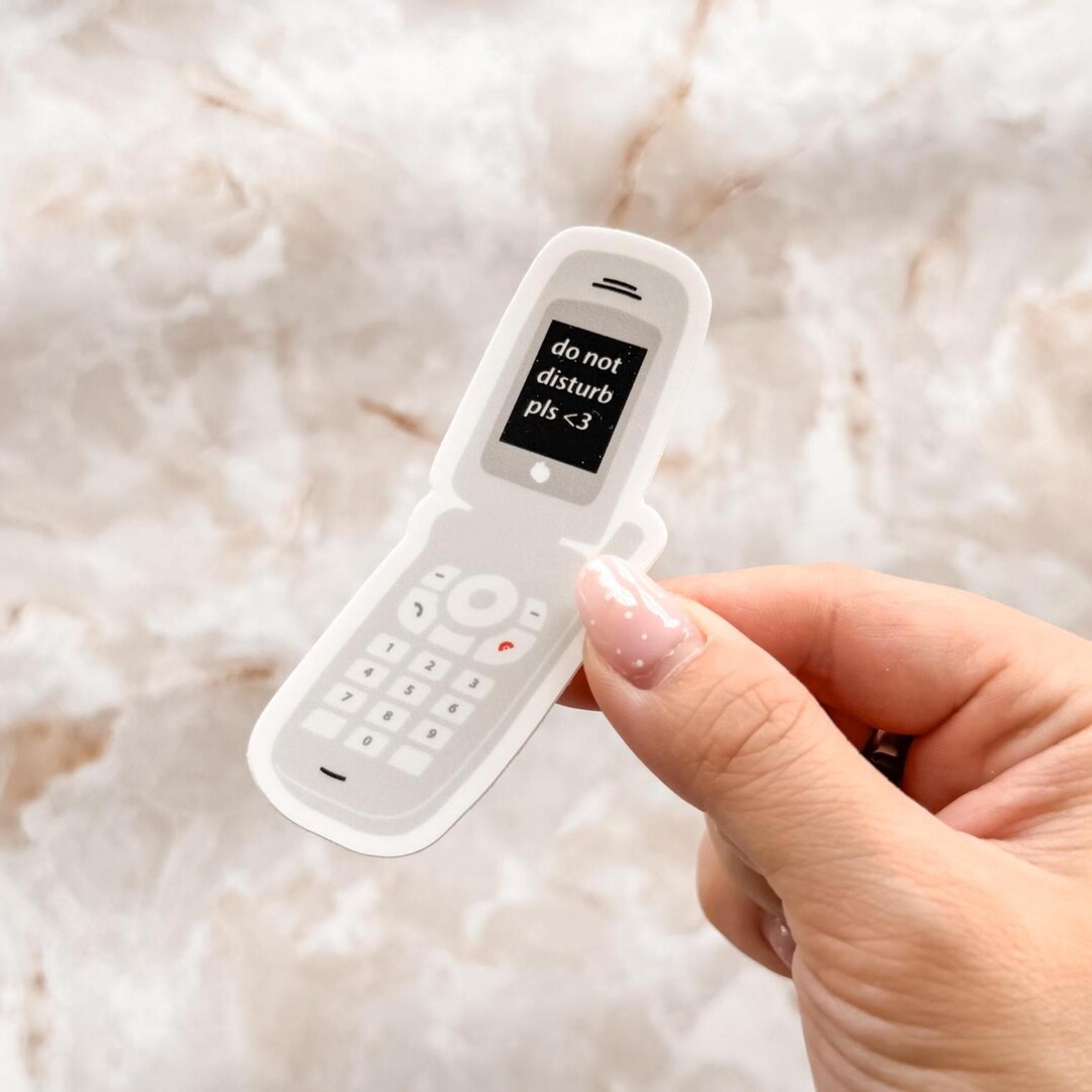 Do Not Disturb Flip Phone WEATHERPROOF Sticker for Laptop, Water Bottle ...