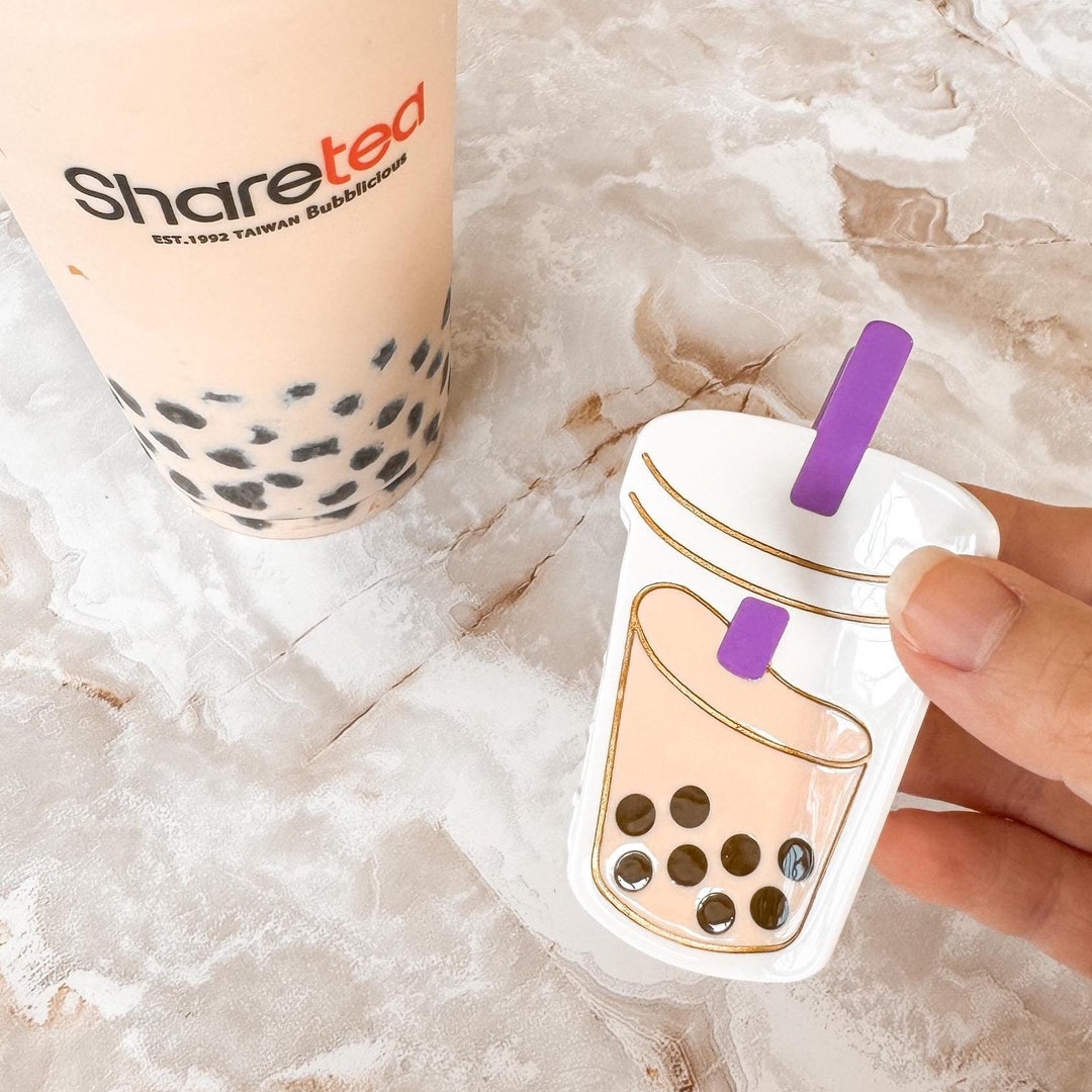 Milk Tea Boba Hair Claw Clip | Funny Hair Accessory, Gift for Friends ...