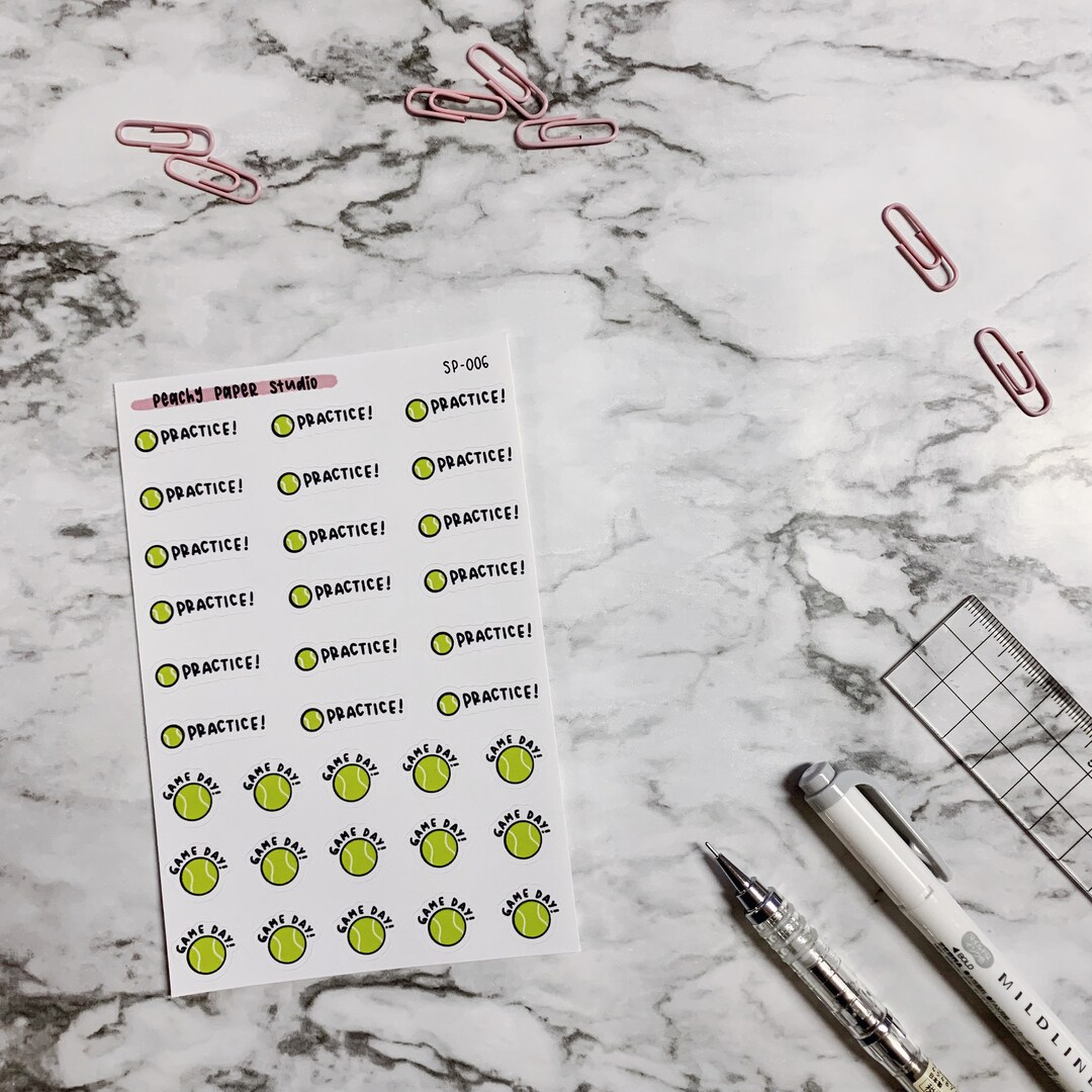 Tennis Practice Game Reminder Schedule for Bullet Journal, Planner ...