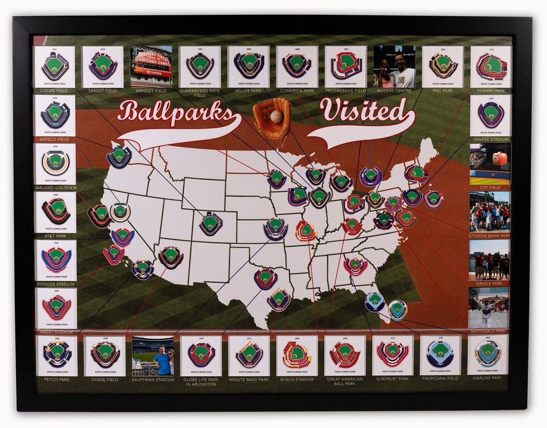 Mapa de fotos del estadio de béisbol Mapa de fotos del - Etsy España
