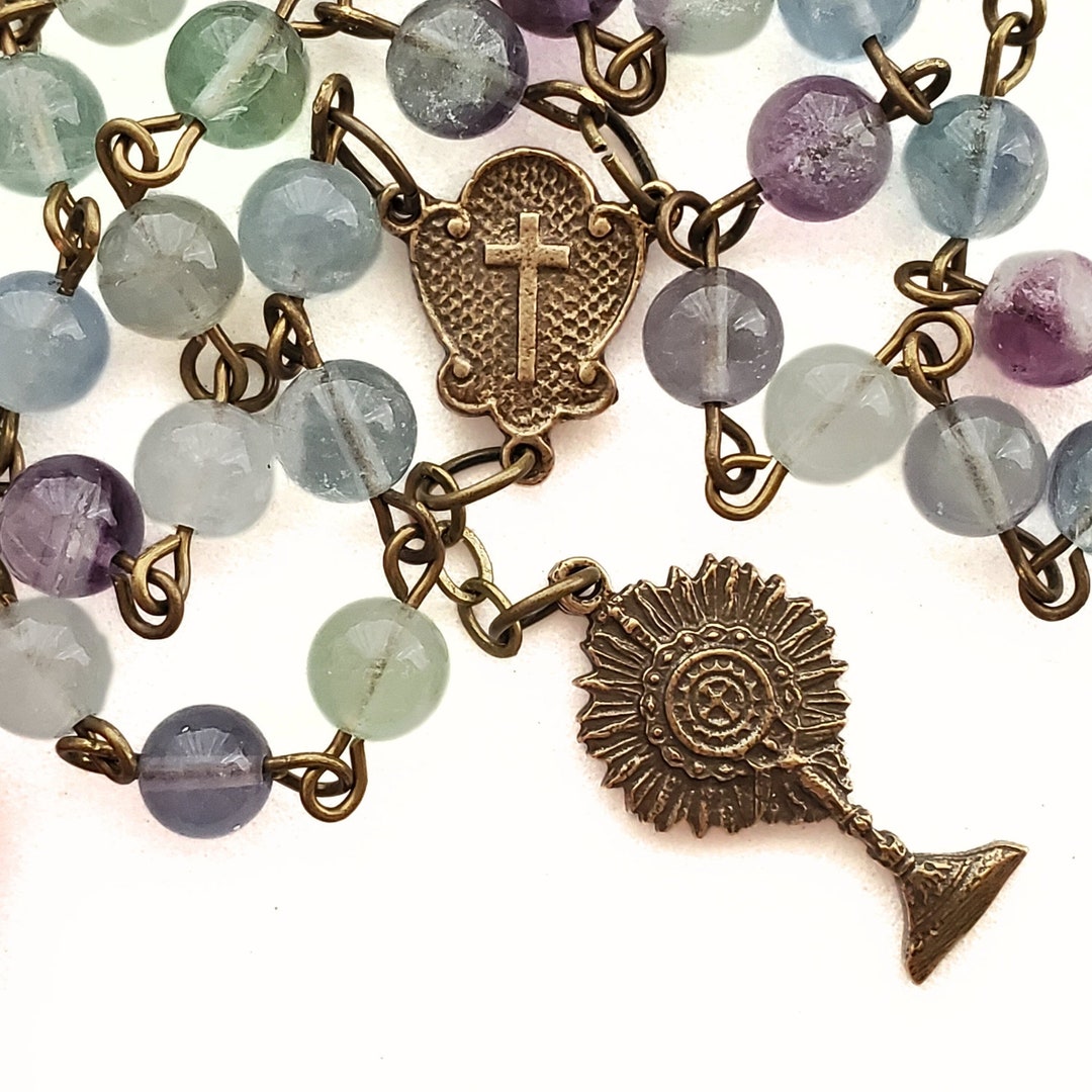 Chaplet of the Blessed Sacrament Adoration Flourite Antique ...