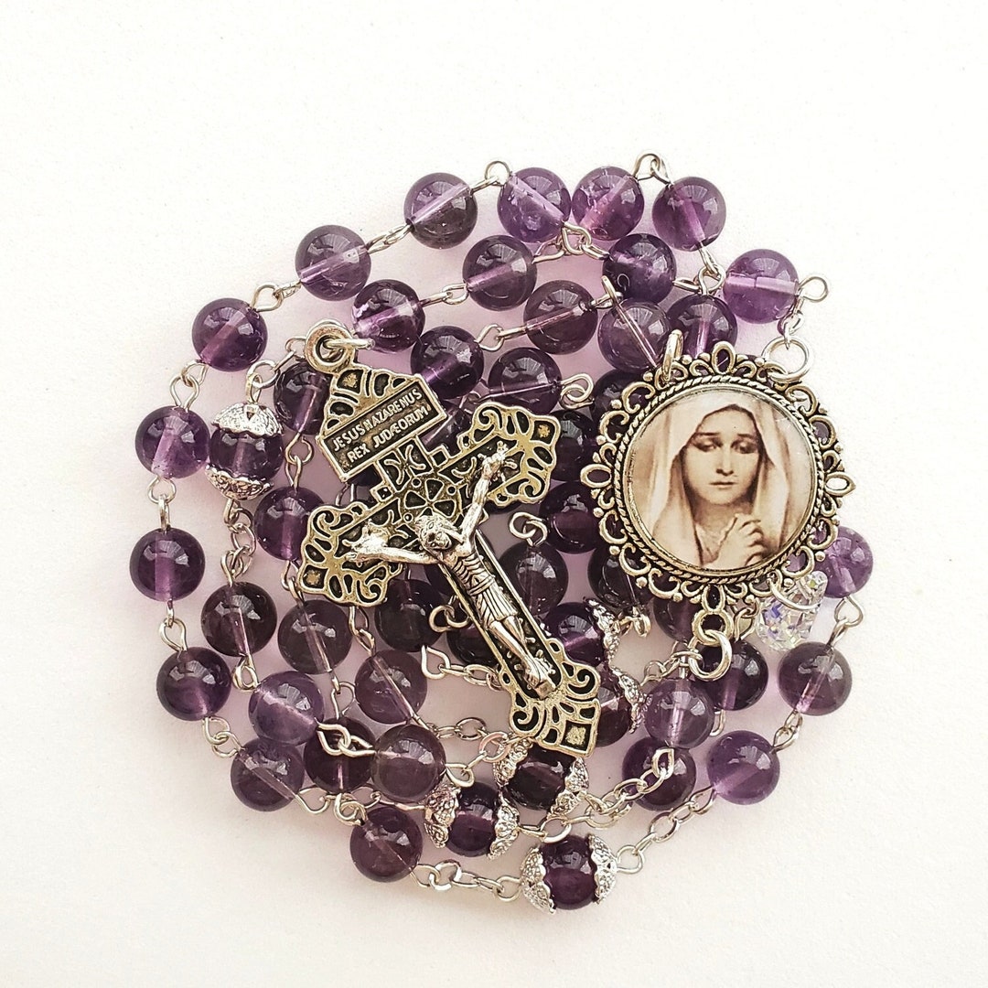 Our Lady of Sorrows Amethyst Lenten Rosary Pardon Indulgence Crucifix ...