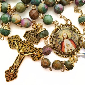 Holy Communion Ruby Fuschite Rosary - Etsy