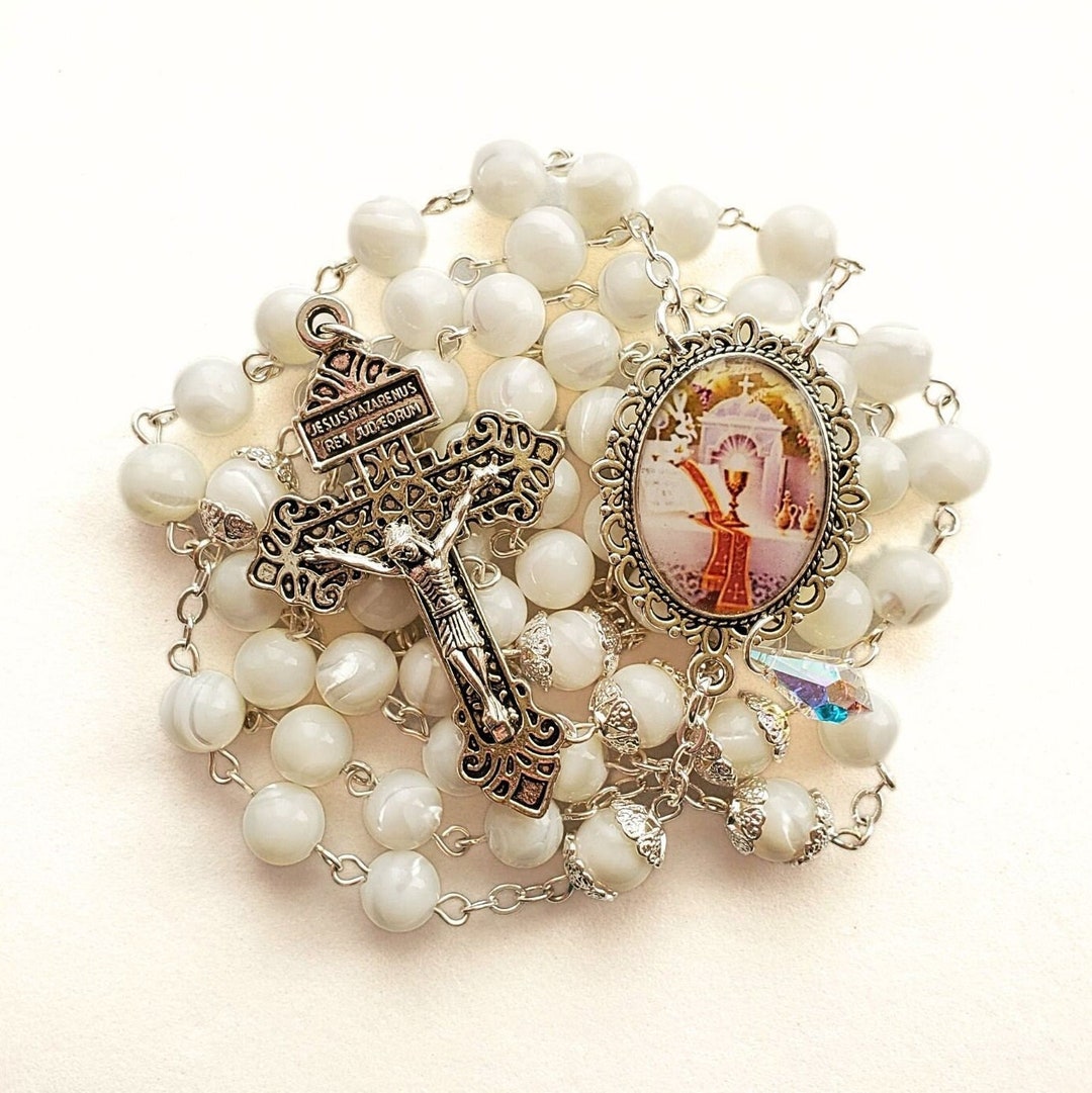Communion Mother of Pearl Rosary First Communion RCIA Pardon Indulgence ...