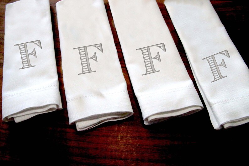 Set of Personalized Embroidered Monogram Wedding Napkins on - Etsy