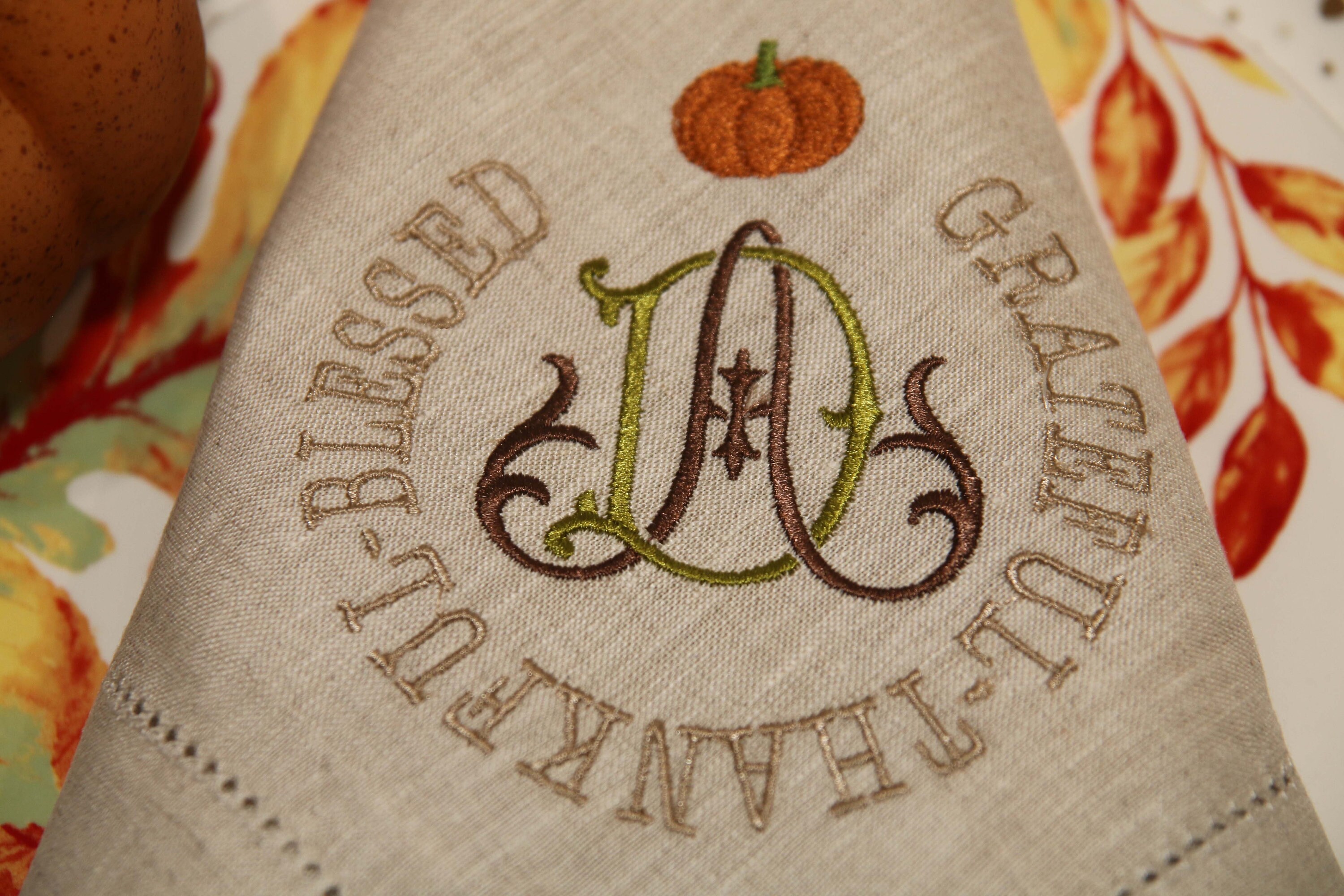 Monogrammed Linen Napkins, Monogram Napkin Set, Embroidered Napkin ...