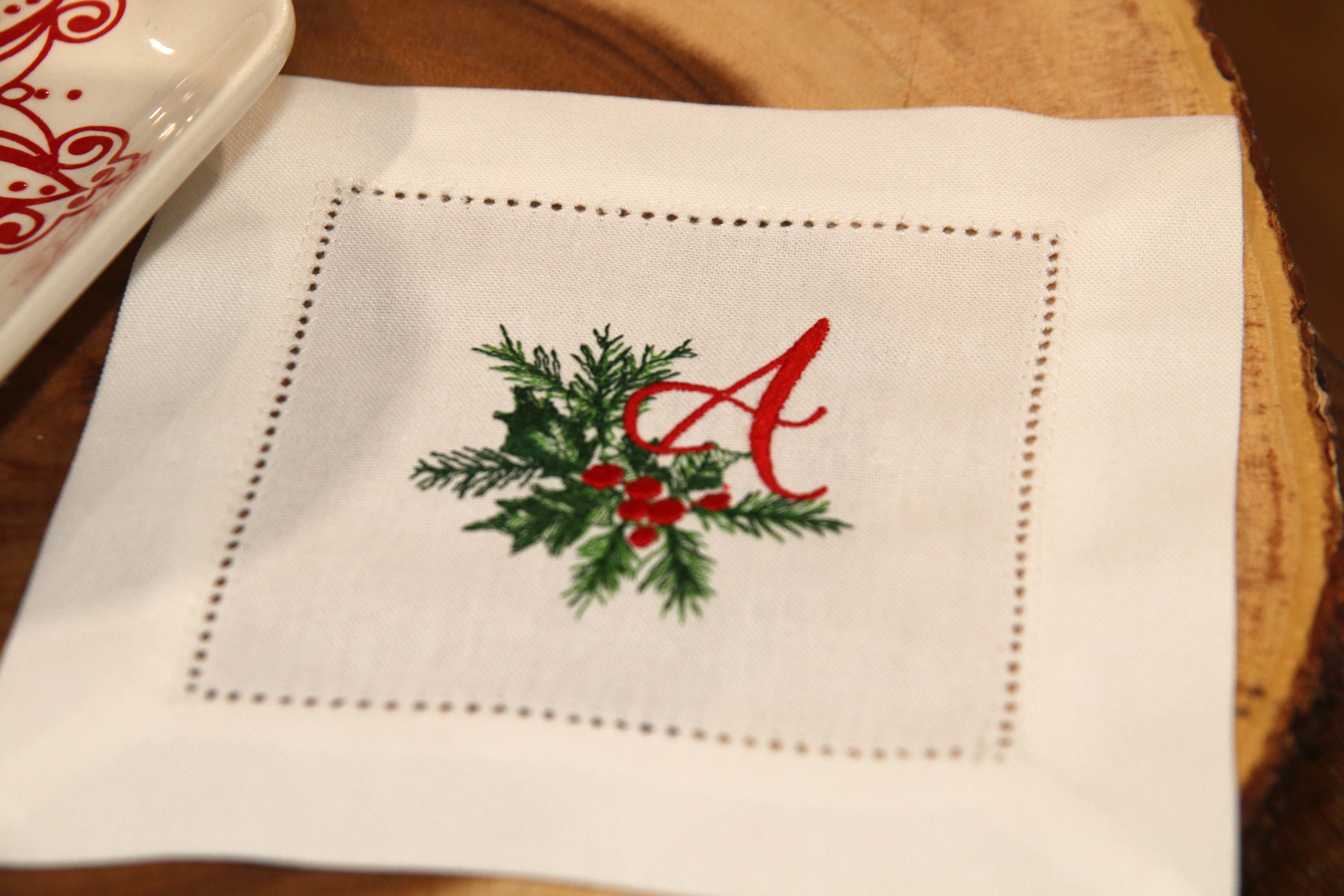 Christmas Cocktail Napkin Set Monogram Napkin Set - Etsy