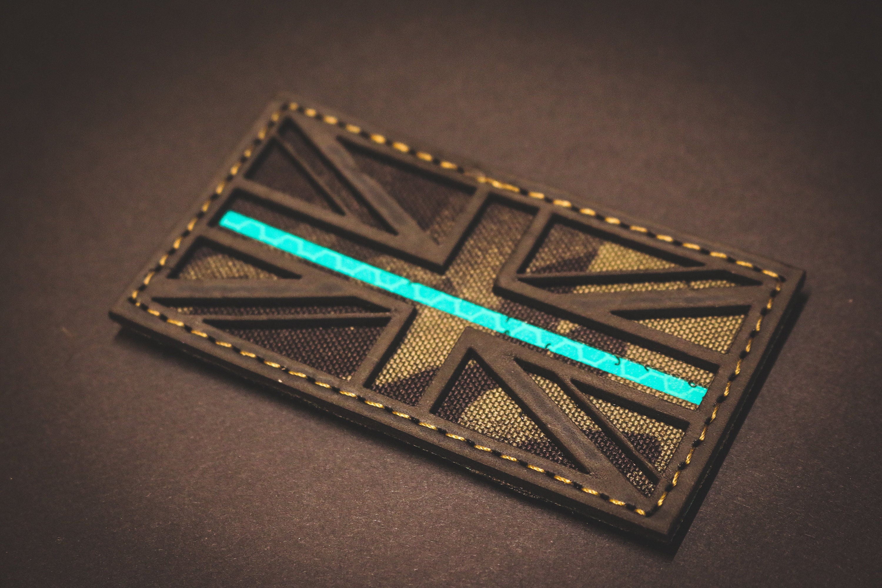 Leather Union Jack Thin Line Flag Patch Laser Cut Hybrid - Etsy UK