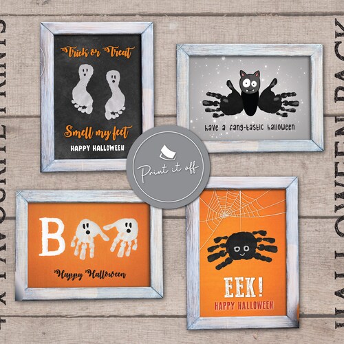 Boo Halloween Keepsake / Handprint Art Craft / Ghost / Happy | Etsy