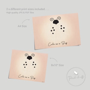Baby Bottom Print / Cute as a Bug / Ladybug Ladybird / Baby Bum Art ...