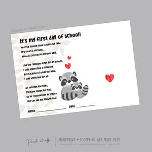 1st First Day School the Kissing Hand Raccoon / Kindergarten Pre-k ...