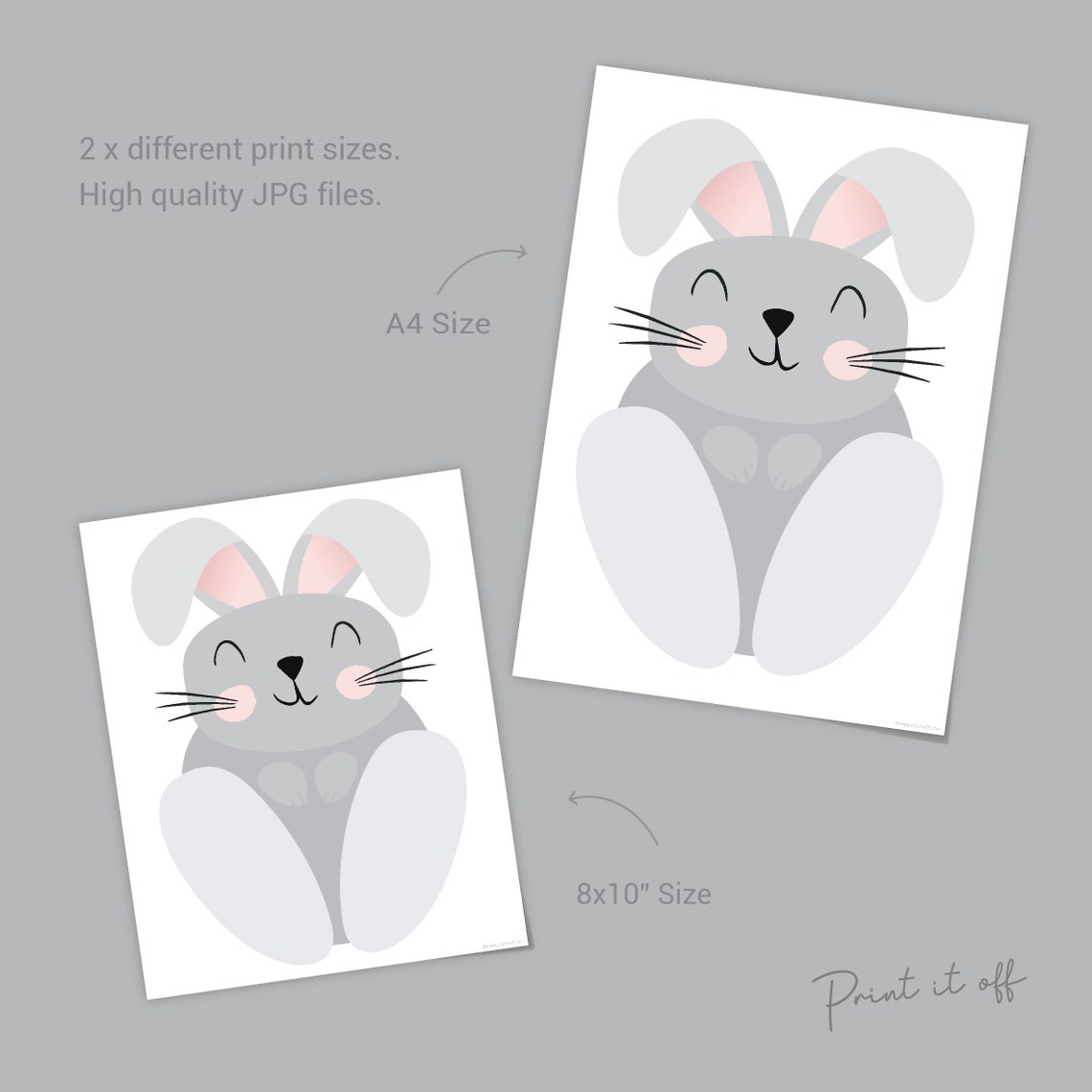 Footprint Art Craft / Cute Bunny Feet / Easter Decor Print / - Etsy