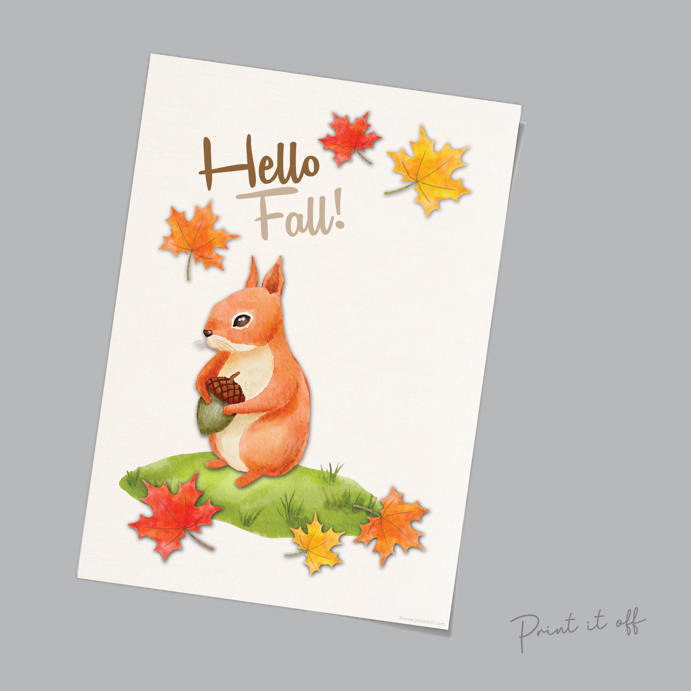 Hello Fall Squirrel Footprint Foot Art Craft / First Fall - Etsy
