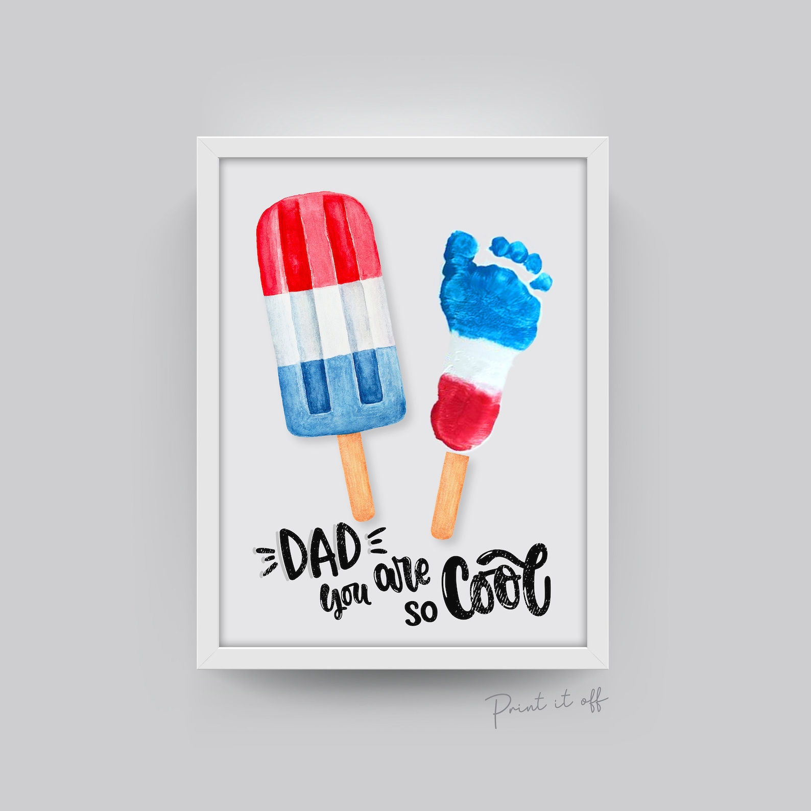 Cool Dad Daddy / Footprint Handprint Art Craft Ice Cream Block - Etsy