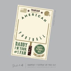 Football American NFL Dad Happy Fathers Day / Foot Footprint Hand Art ...