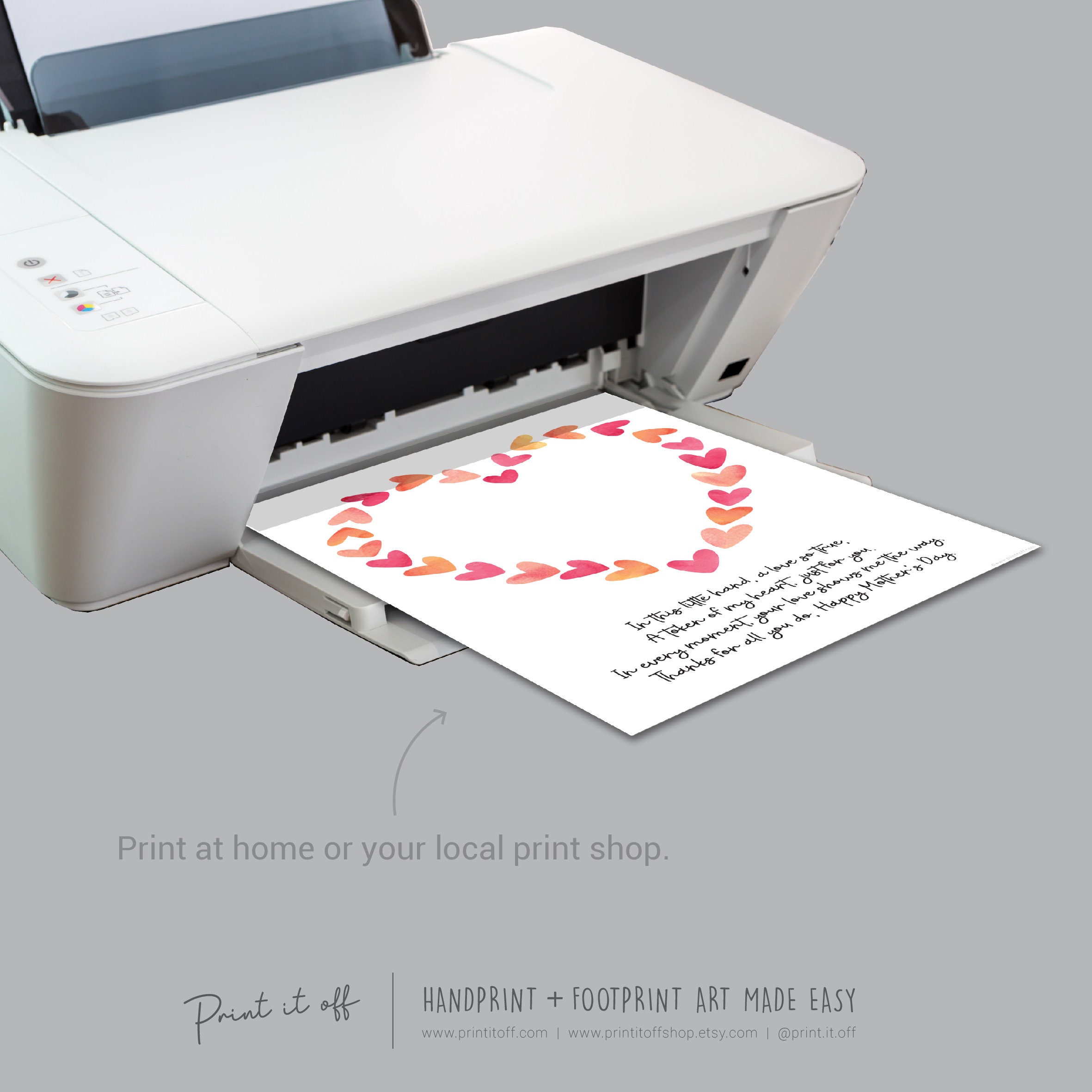 Mother's Day Little Hand Poem Heart / Handprint Art Craft Template ...