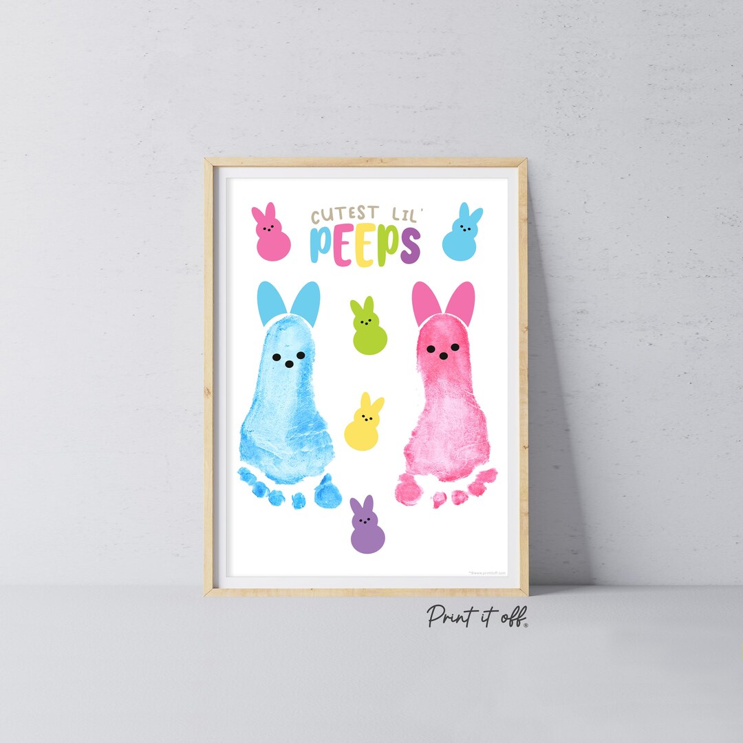 Cutest Lil Peeps Easter / Footprint Handprint Art / Bunny Feet Foot ...