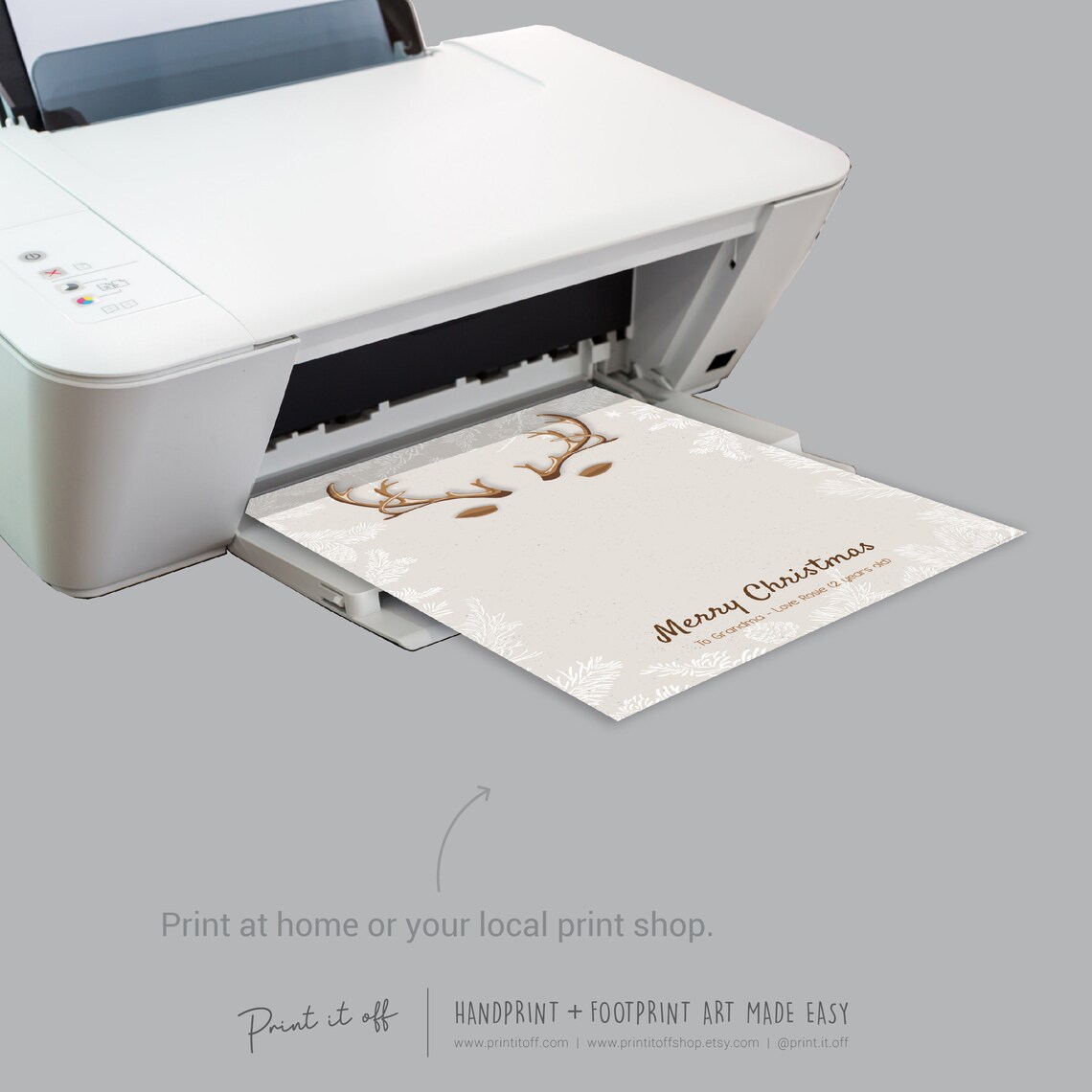 Reindeer Handprint Footprint Art Craft EDITABLE / Christmas - Etsy