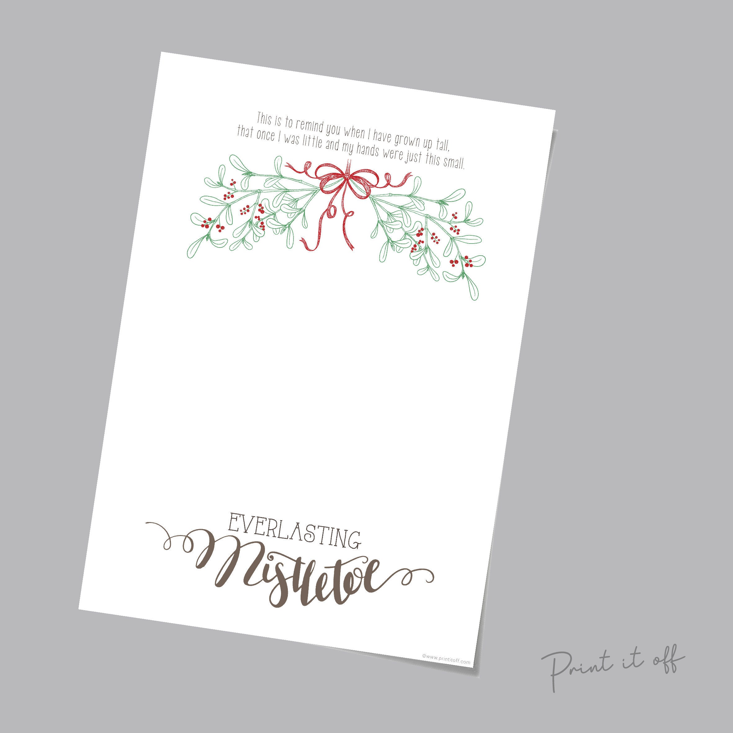 Everlasting Mistletoe Handprint / Baby Toddler Kids Art Craft / First ...