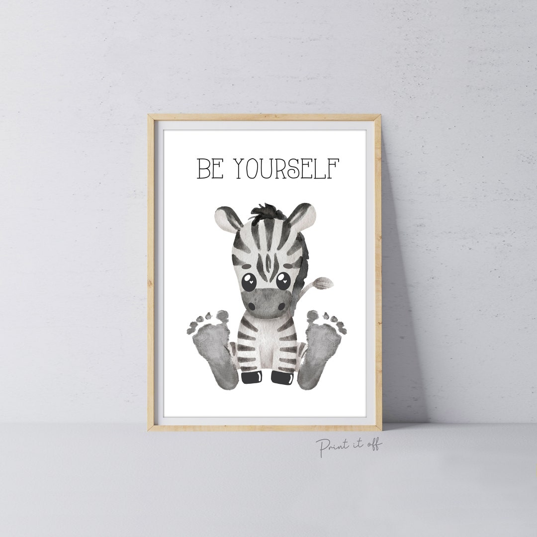 Zebra Footprint Art Affirmation / Animal Baby Toddler / DIY Gift Craft ...