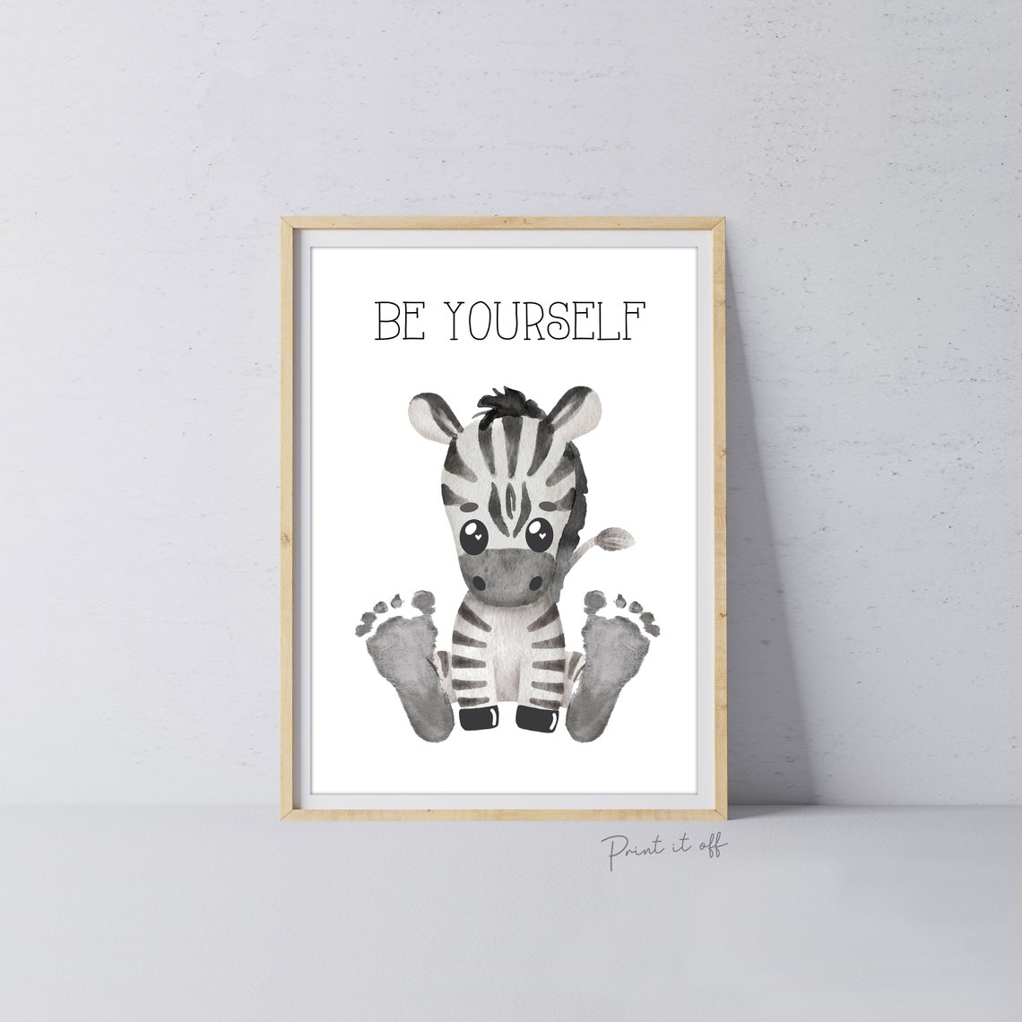 Zebra Footprint Art Affirmation / Animal Baby Toddler / DIY Gift Craft ...