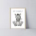 Zebra Footprint Art Affirmation / Animal Baby Toddler / DIY Gift Craft ...