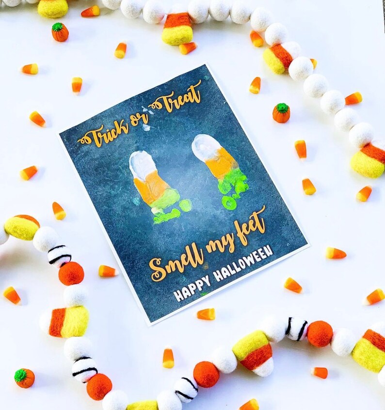 Halloween Footprint Art Craft / Trick or Treat Smell My Feet / - Etsy