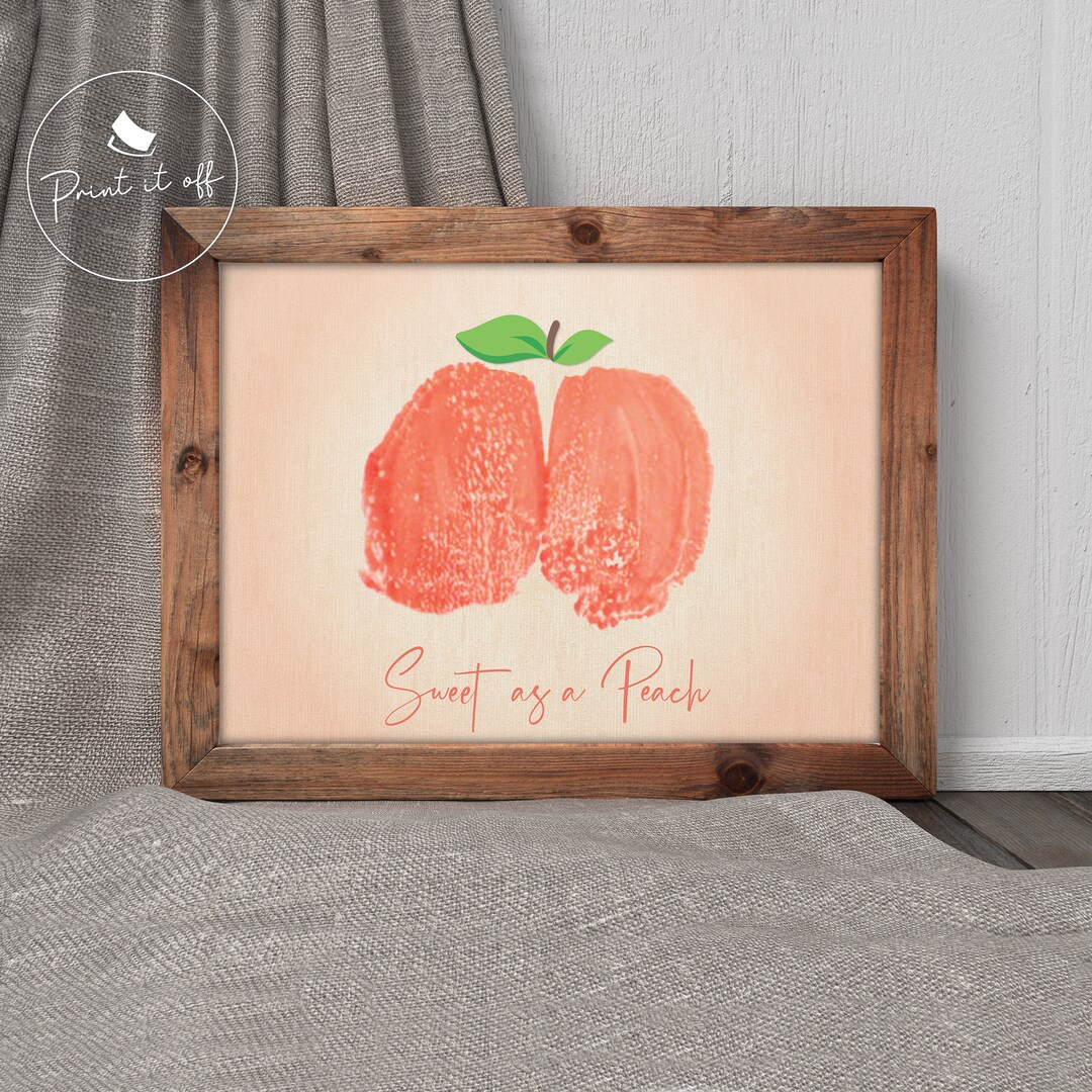 Baby Bottom Print / Sweet as a Peach / Baby Bum Butt Art / Printable ...