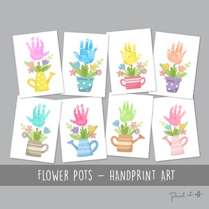 Flower Pots Handprint Hand Hands Art Craft / Mother's Day Mom Mum ...