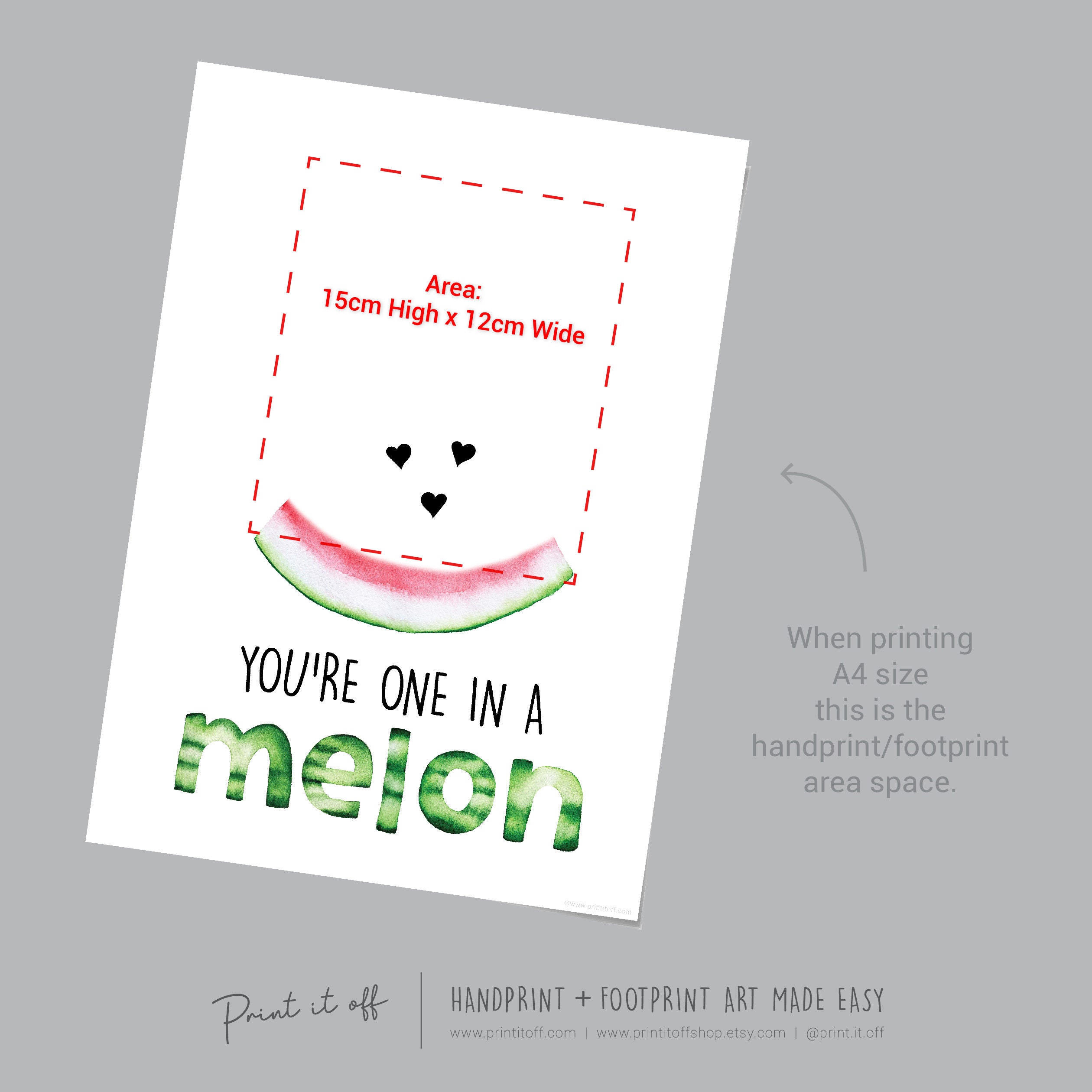 You're One in a Melon Watermelon / Footprint Handprint Hand Art Craft ...